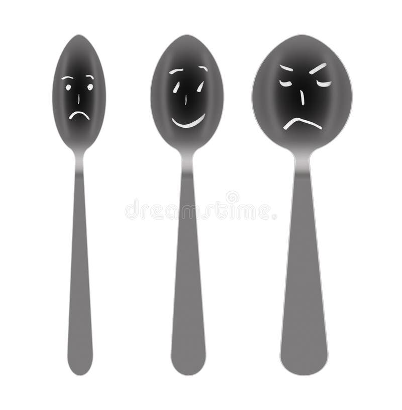 Funny kitchen spoons stock photo. Image of angry, drawn - 103286782
