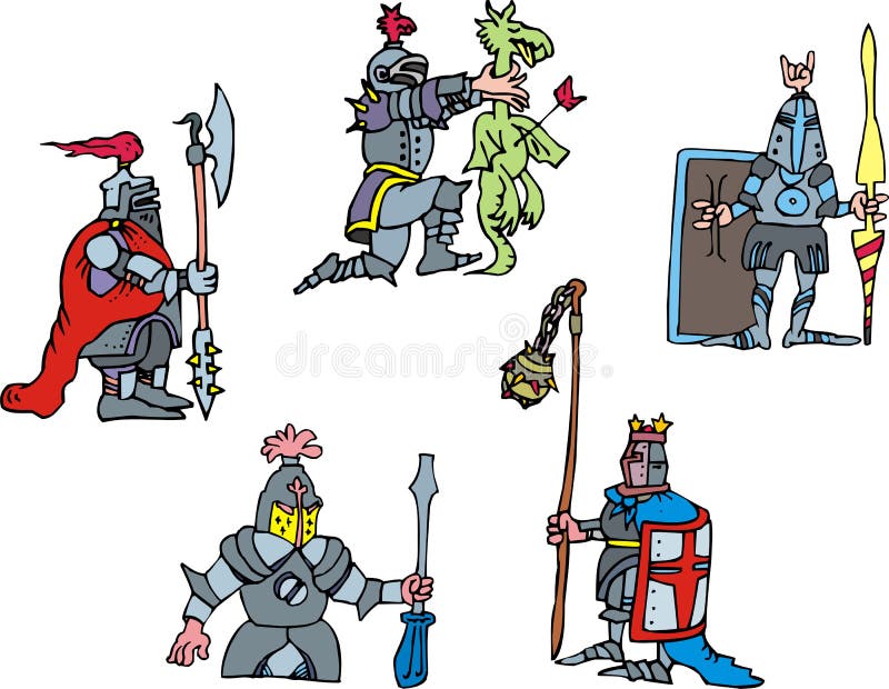 Collection of Illustrations of Knights Emoticons Stock Illustration ...