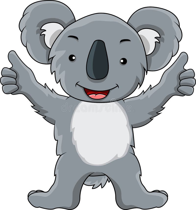 Funny koala cartoon stock illustration. Illustration of document - 27220654
