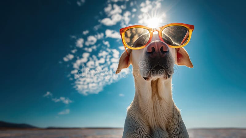 Funny Labrador in Sunglasses. Stock Photo - Image of chocolate, brown ...
