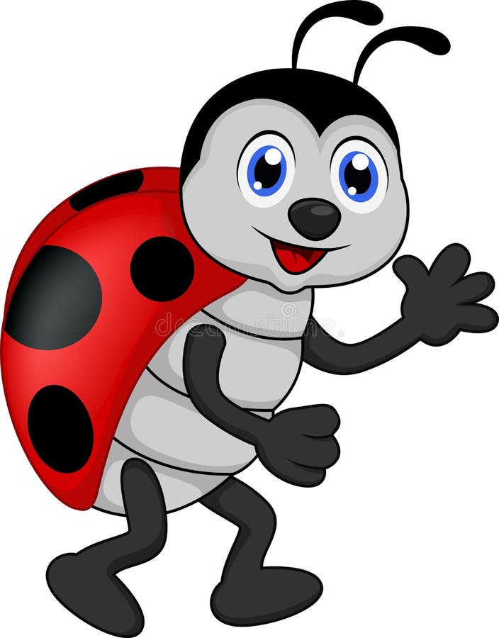 Funny lady bug cartoon stock vector. Illustration of cheerful - 31865492
