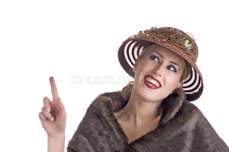 Funny lady pointing stock image. Image of lips, graceful - 2496595