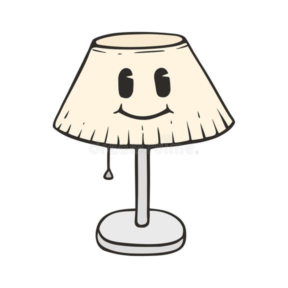 Funny lamp draw stock vector. Illustration of night - 355758314
