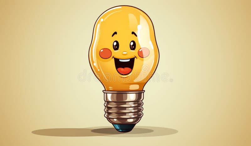 Funny Lamp with Smiling Face. AI Generated Stock Illustration ...