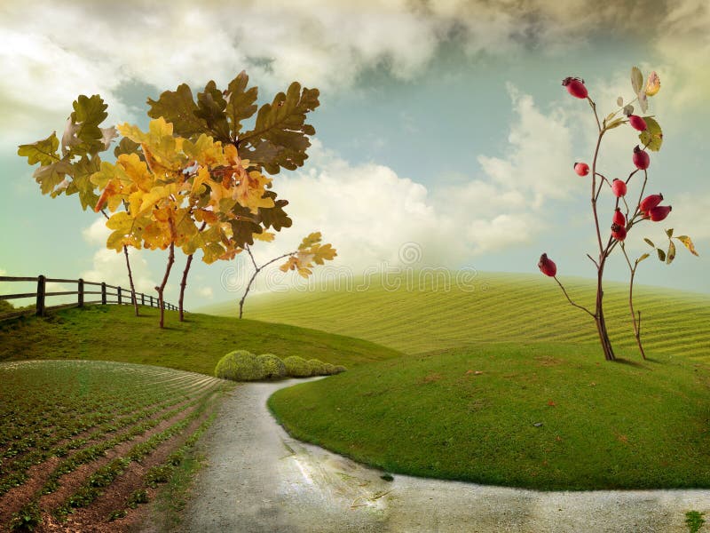Funny landscape stock photo. Image of country, oktober - 16384594