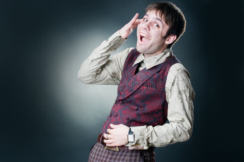 Funny laughing young man stock image. Image of handsome - 8500315