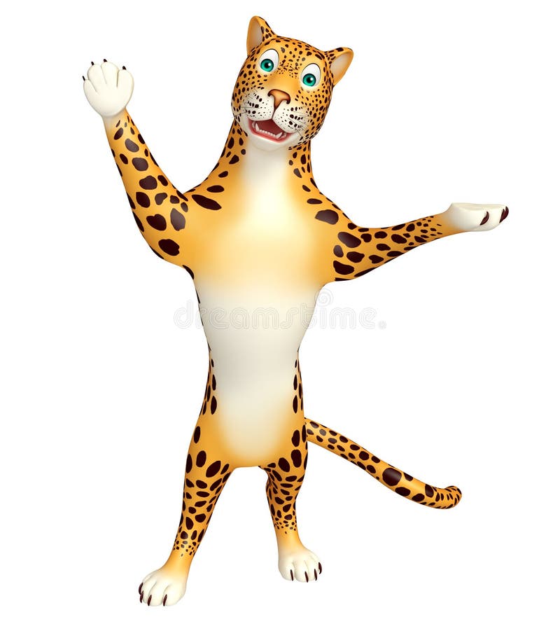 Funny Leopard Cartoon Character Stock Illustration - Illustration of ...
