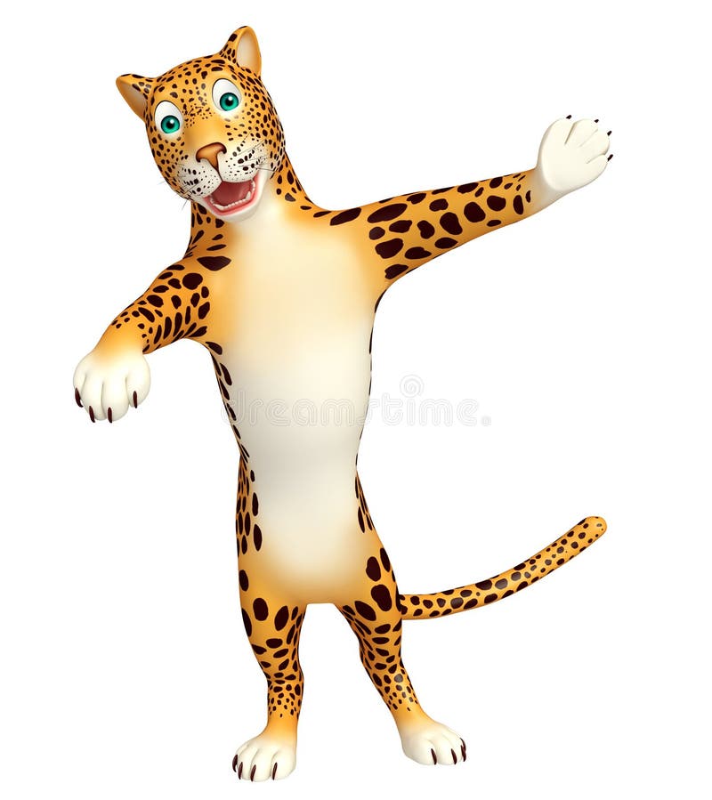 Funny Leopard Cartoon Character Stock Illustration - Illustration of ...