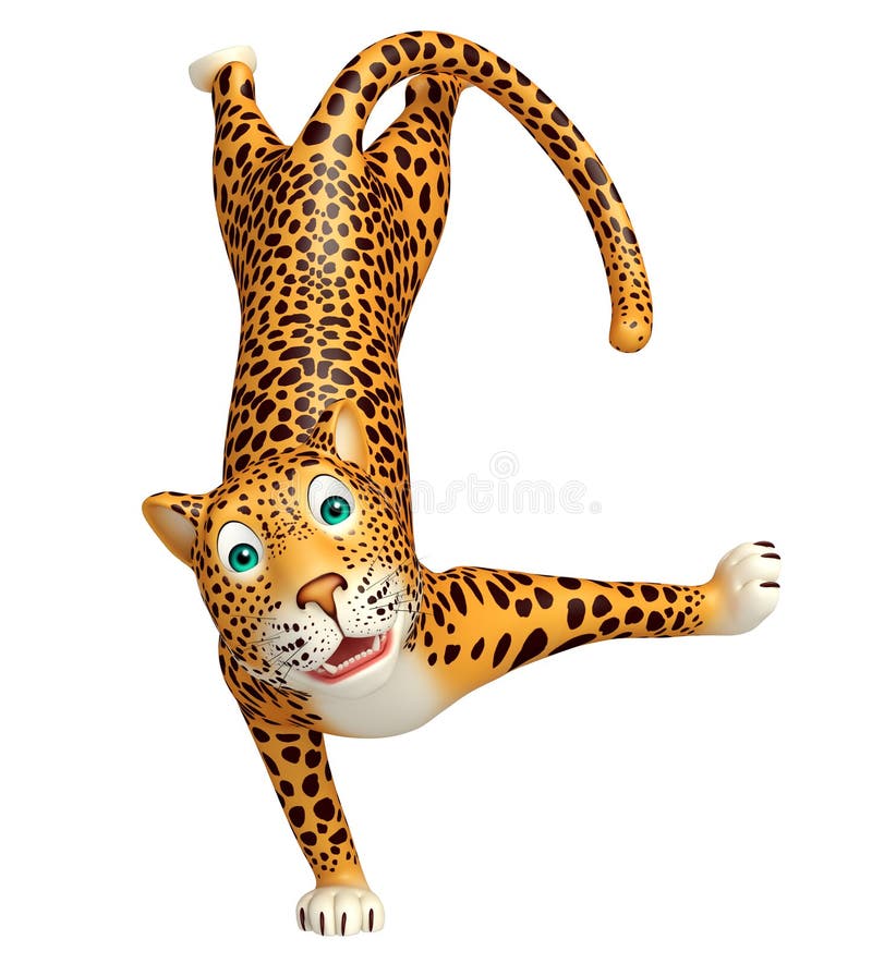 Funny Leopard Cartoon Character Stock Illustration - Illustration of ...