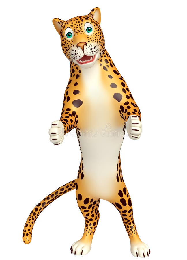 Funny Leopard Cartoon Character Stock Illustration - Illustration of ...