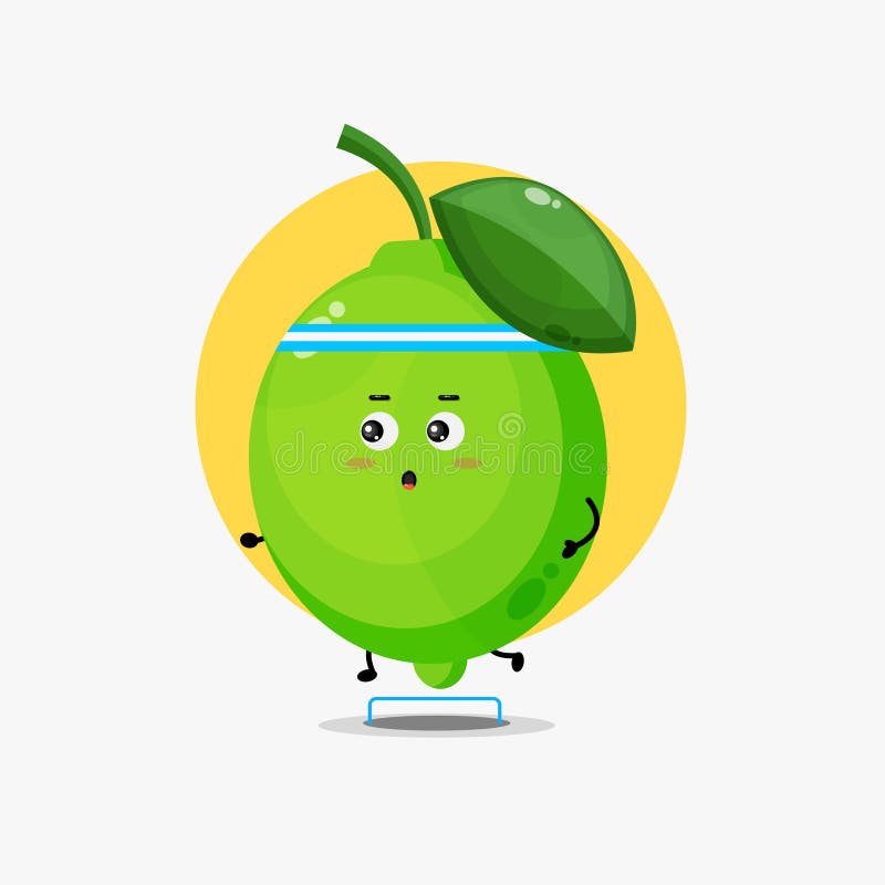 Funny Lime Character Running Competition Stock Vector - Illustration of ...
