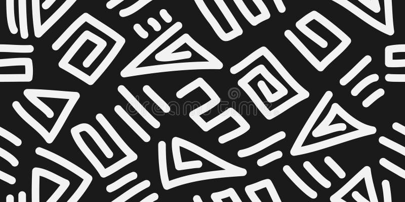 Funny Lines Doodle Seamless Pattern Background. Creative Minimalist ...