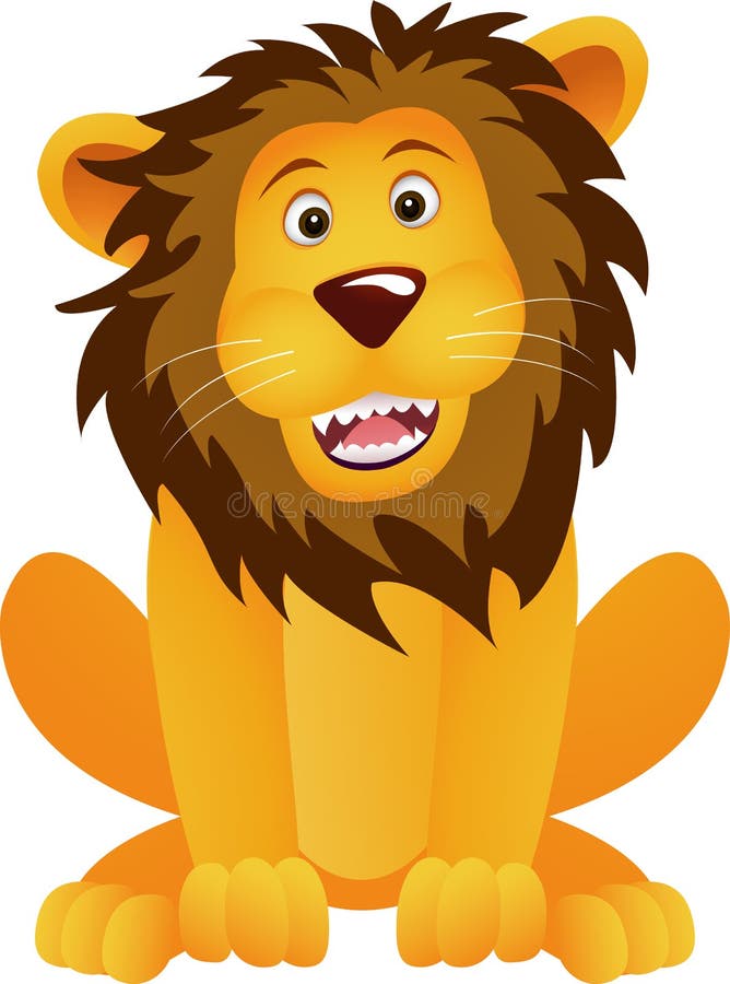 Funny lion cartoon stock vector. Illustration of comic - 23782266