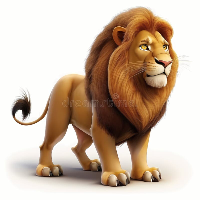 Funny Lion Cartoon. Generative AI Stock Photo - Image of adorable ...