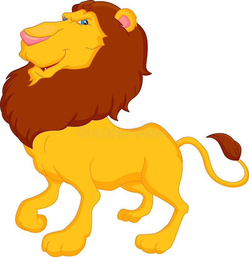 Funny lion cartoon stock vector. Illustration of safari - 43409142