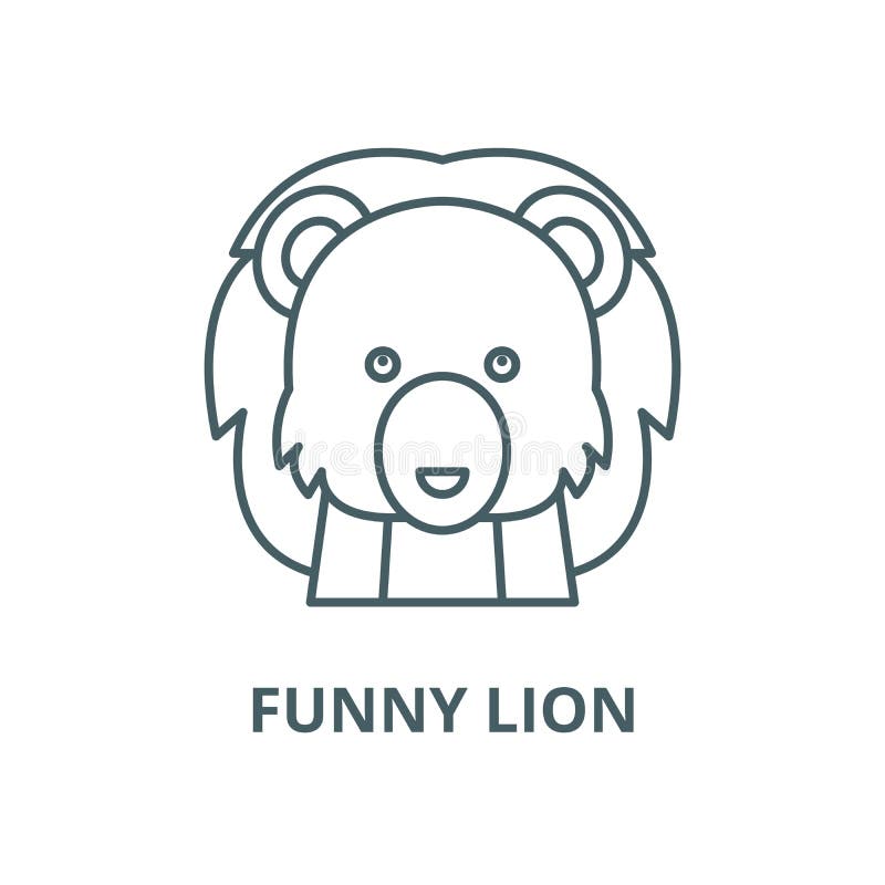 Funny Lion Vector Line Icon, Linear Concept, Outline Sign, Symbol Stock ...