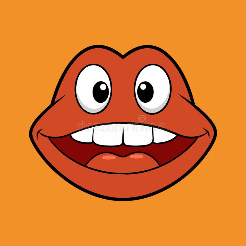 Funny Lips Cartoon Vector Illustration Stock Illustration ...