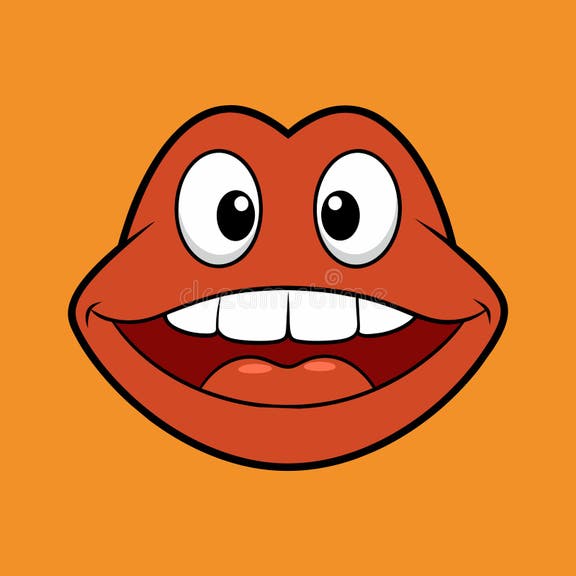 Funny Lips Cartoon Vector Illustration Stock Illustration ...