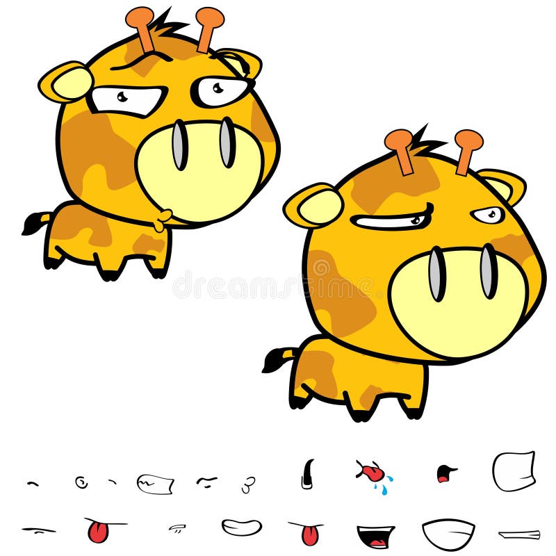 Crying Giraffe Cartoon Expression Background Stock Vector ...