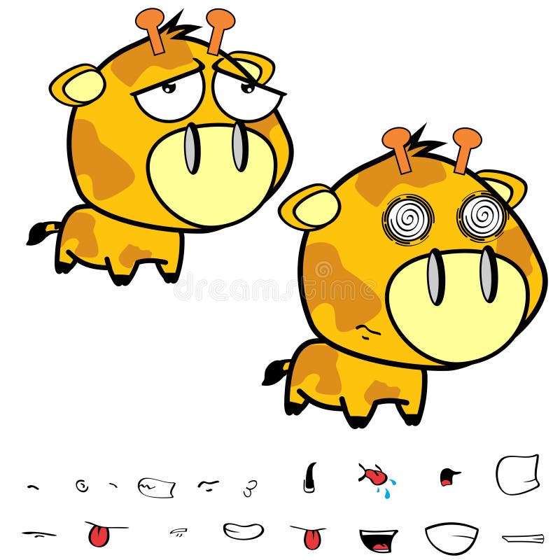 Crying Giraffe Cartoon Expression Background Stock Vector ...