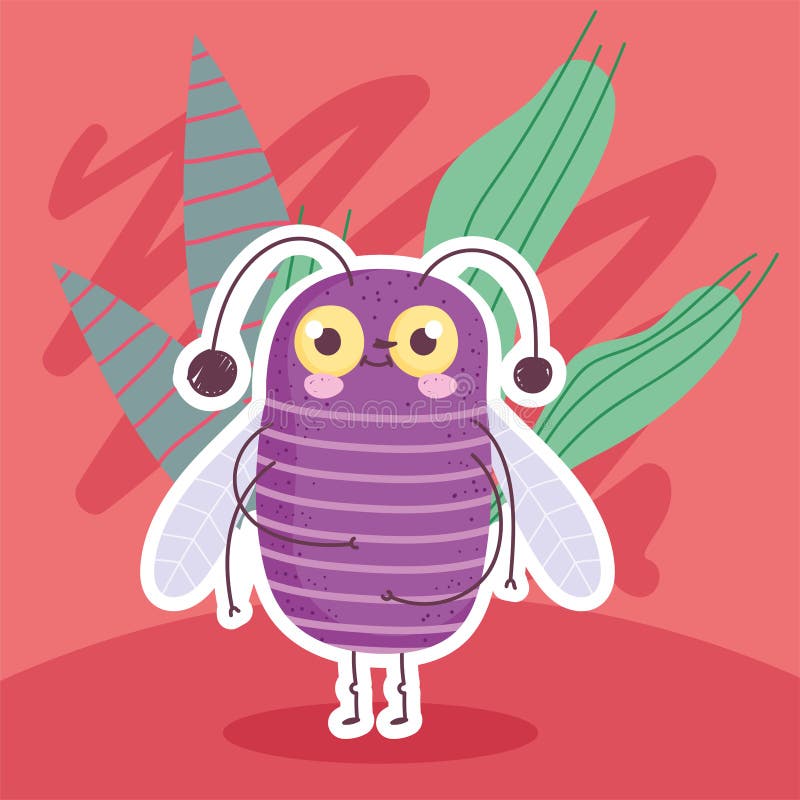 Funny little bug stock vector. Illustration of nature - 267038672