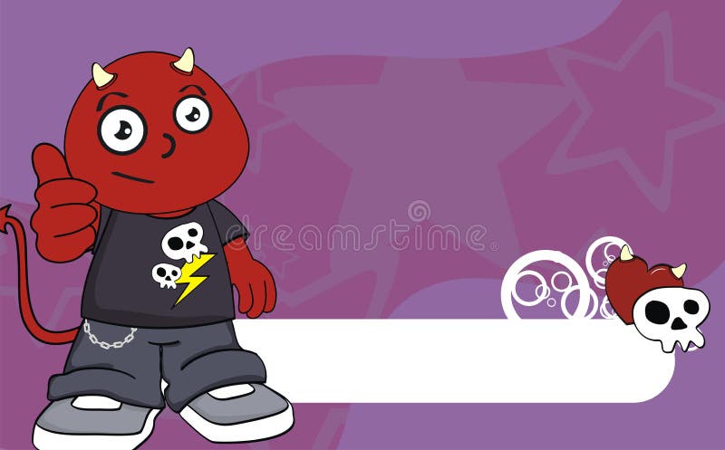 Happy Demon Kid Cartoon Expression Background Stock Vector ...