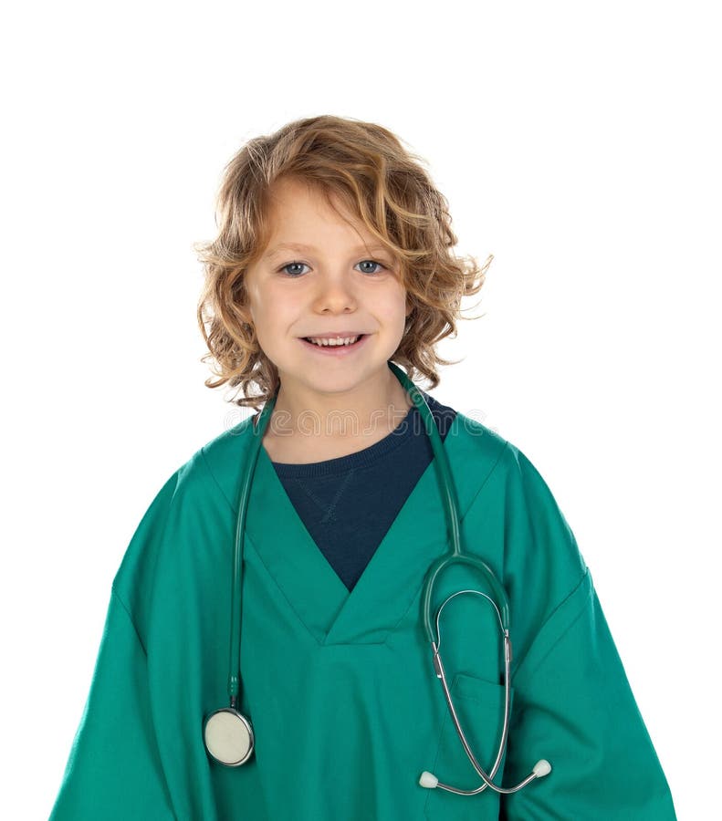 A Little Doctor Girl Holds a Bottle of Medicine for Injections and ...