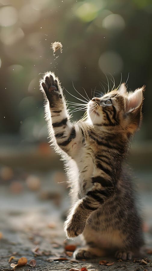 Funny Little Kitten Just Playing Stock Illustration - Illustration of ...