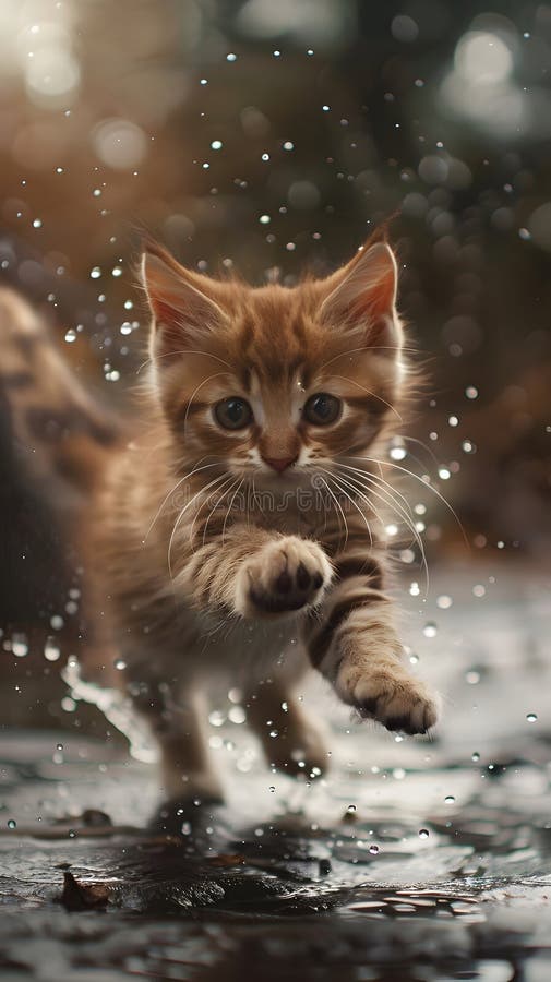 Funny Little Kitten Just Playing Stock Illustration - Illustration of ...