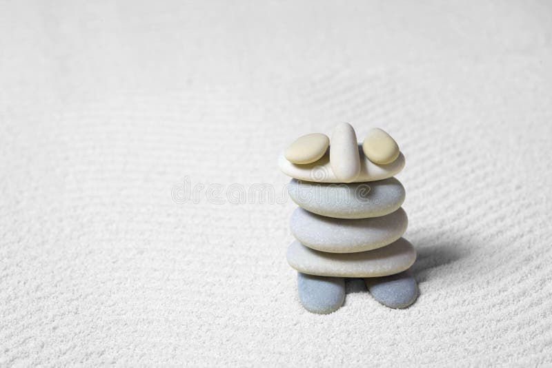 Funny Little Man Made from Stones on Sand Stock Photo - Image of ...