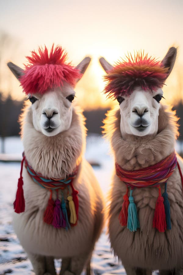 Funny Llamas, Llama Clothes, Funny Winter Clothes Stock Illustration ...