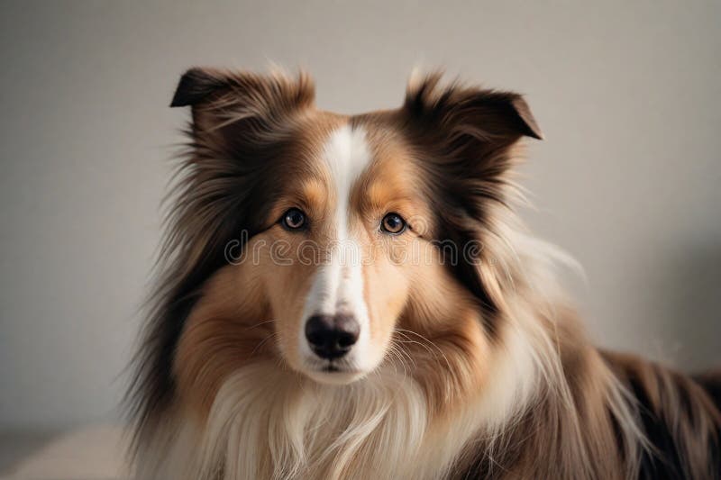 Funny Longhaired Collie. Pet Relaxing Stock Illustration - Illustration ...