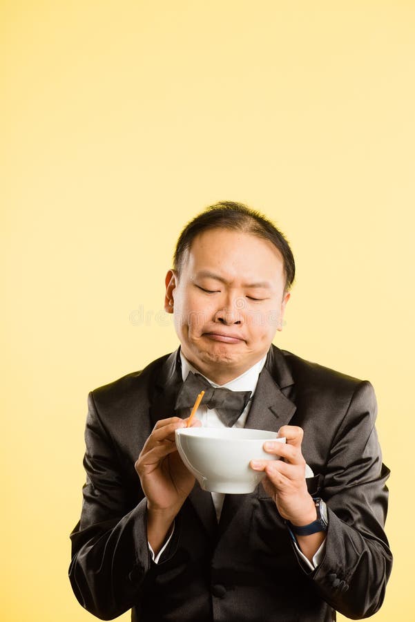 Funny Man Portrait Real People High Definition Yellow Background Stock ...