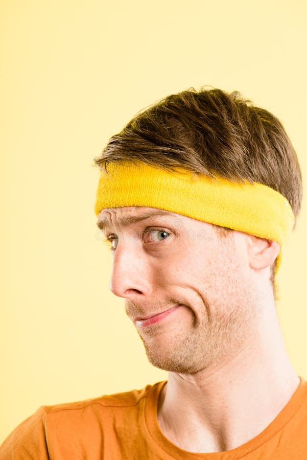 Funny Man Portrait Real People High Definition Grey Background Stock ...