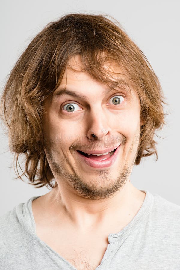 Funny Man Portrait Real People High Definition Grey Background Stock ... Funny Man Portrait Real People High Definition Grey Background Stock ...