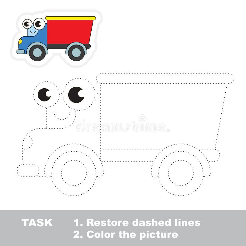 Funny Lorry To Be Traced. Vector Trace Game. Stock Vector ...