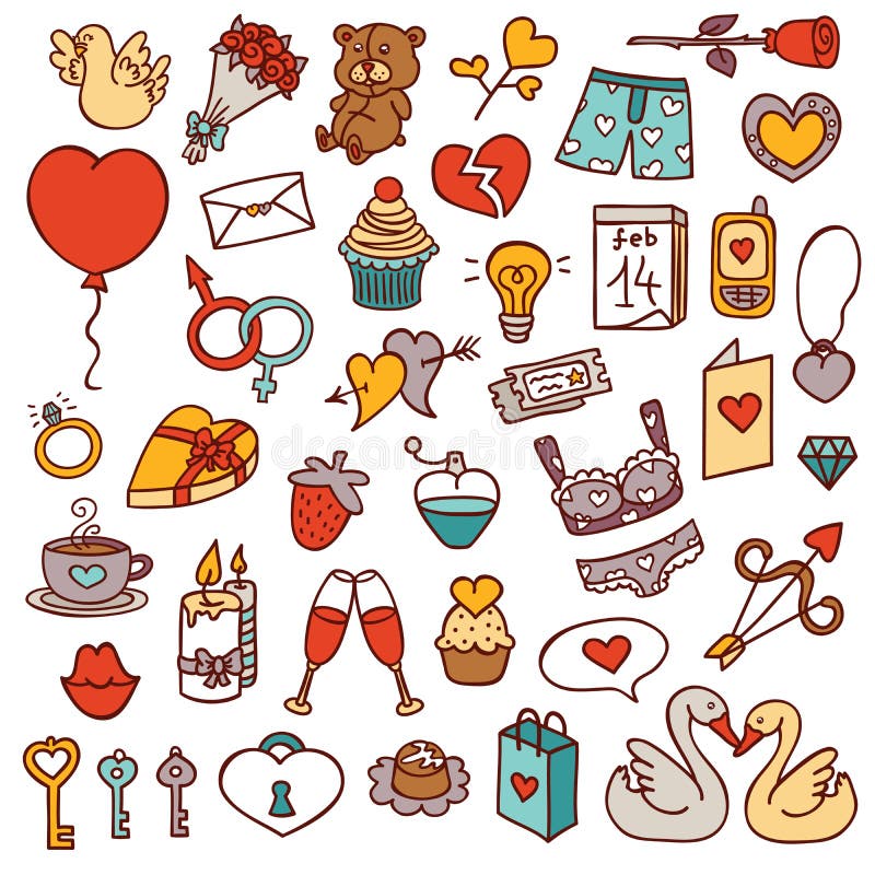 Funny love icons. stock vector. Illustration of goods - 83647761