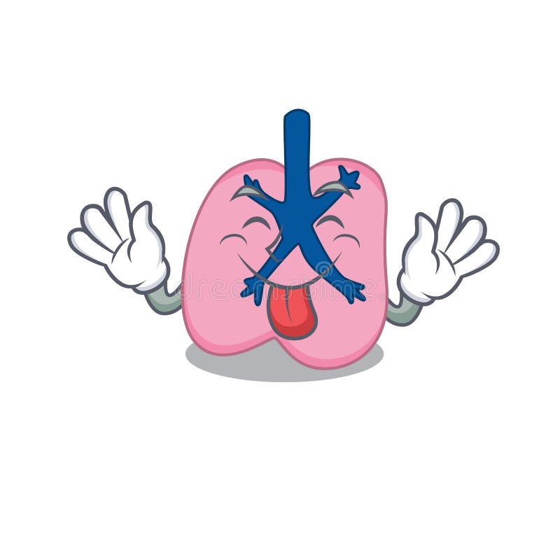 Funny Lung Cartoon Design with Tongue Out Face Stock Vector ...