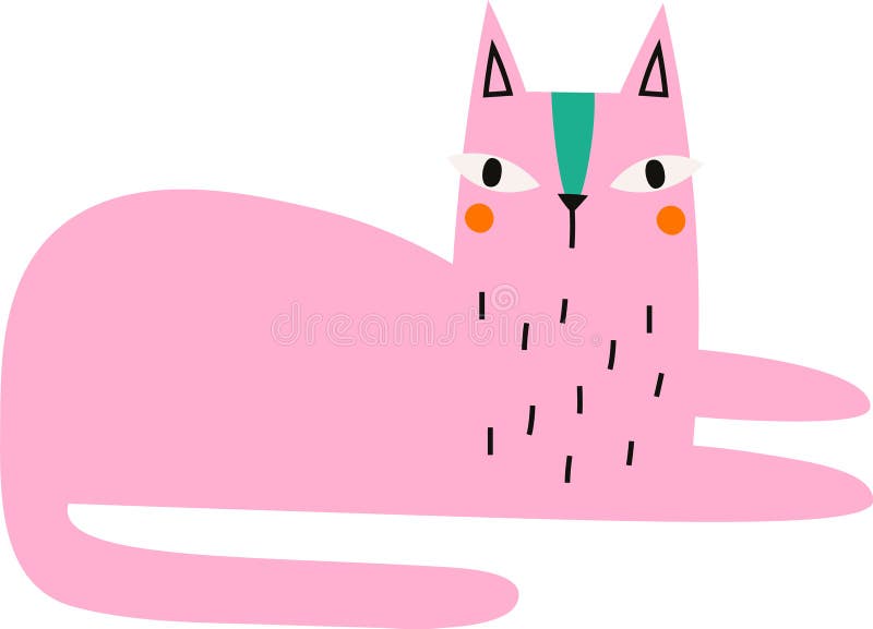 Funny Lying Cat stock vector. Illustration of kitty - 325734181