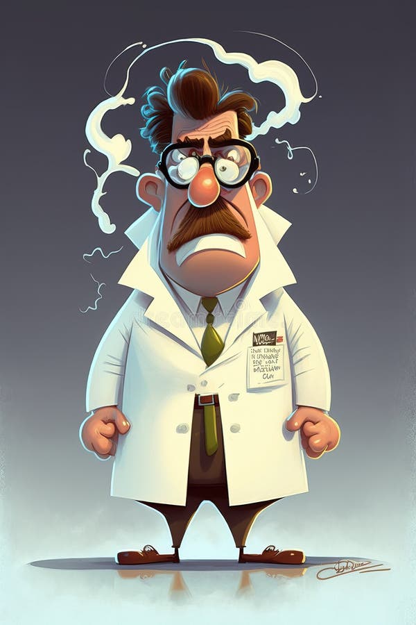 Funny Mad Scientist Doctor Illustration. Generative Ai Stock ...