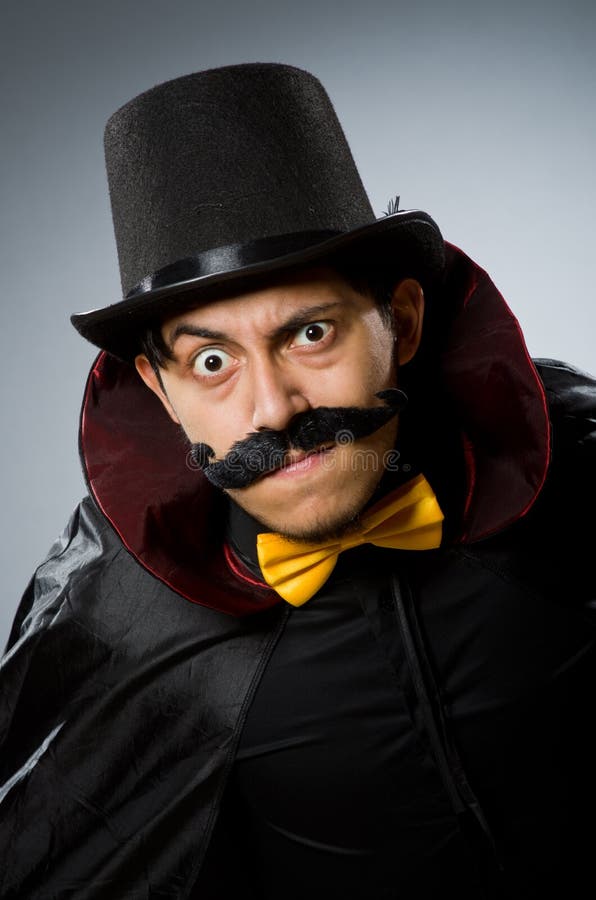 Funny Magician Man Wearing Tophat Stock Image - Image of magic, mystery ...