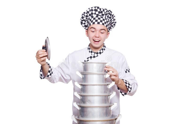 Funny male cook isolated stock image. Image of cheerful - 44324555
