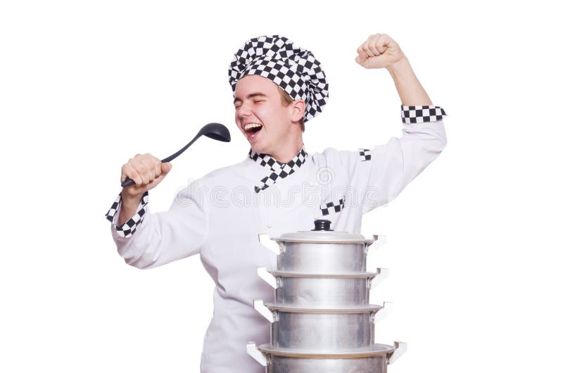Funny male cook stock photo. Image of funny, apron, dinner - 44544600