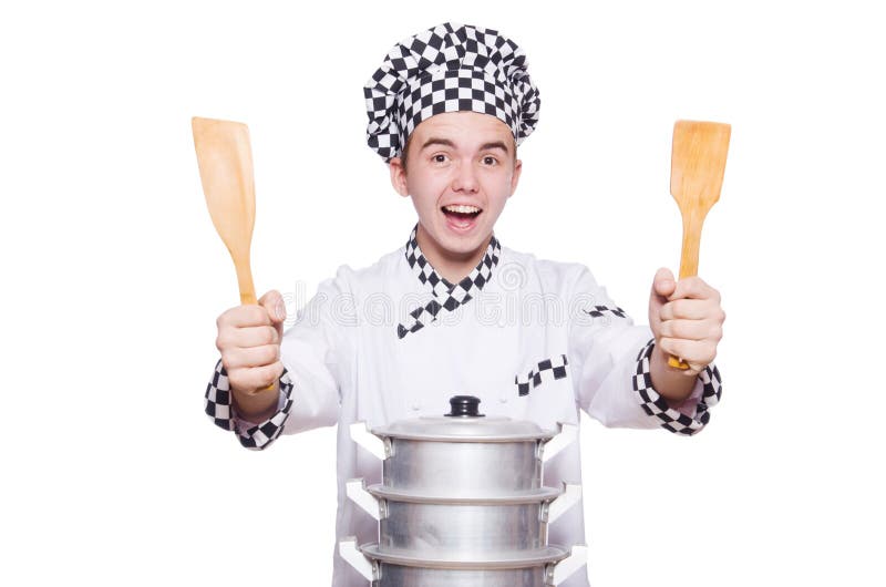 Funny male cook isolated stock image. Image of humourous - 44758527