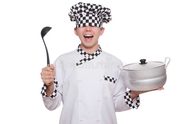 Funny male cook isolated stock photo. Image of adult - 45512218