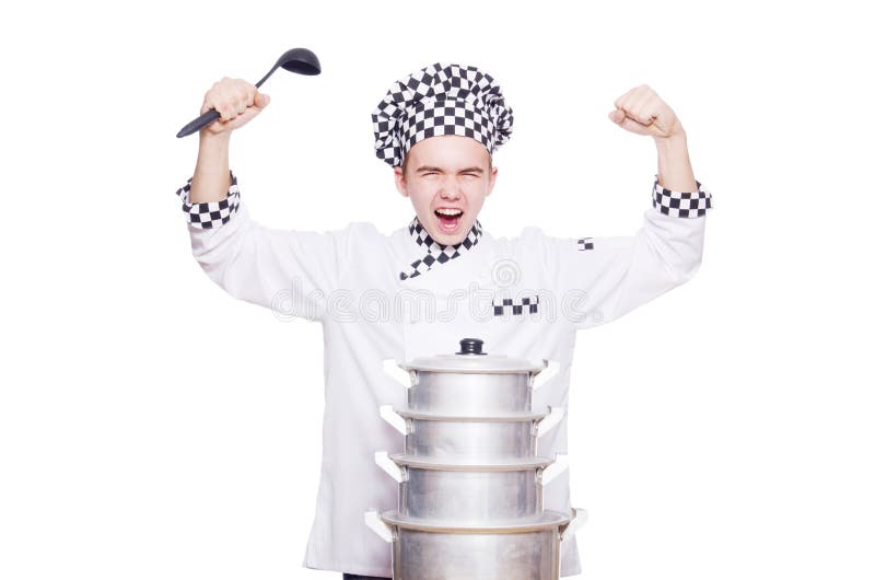 Funny male cook isolated stock image. Image of humorous - 45690323