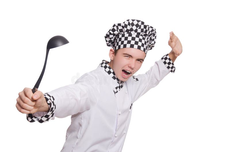 Funny male cook isolated stock image. Image of kitchen - 45980173