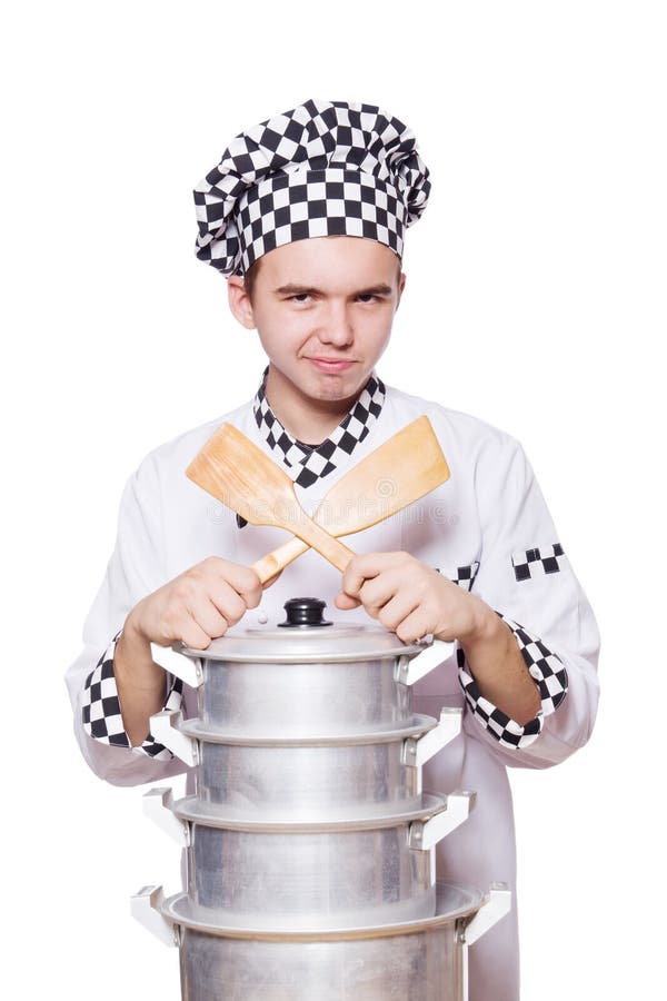 Funny male cook isolated stock image. Image of adult - 47327219