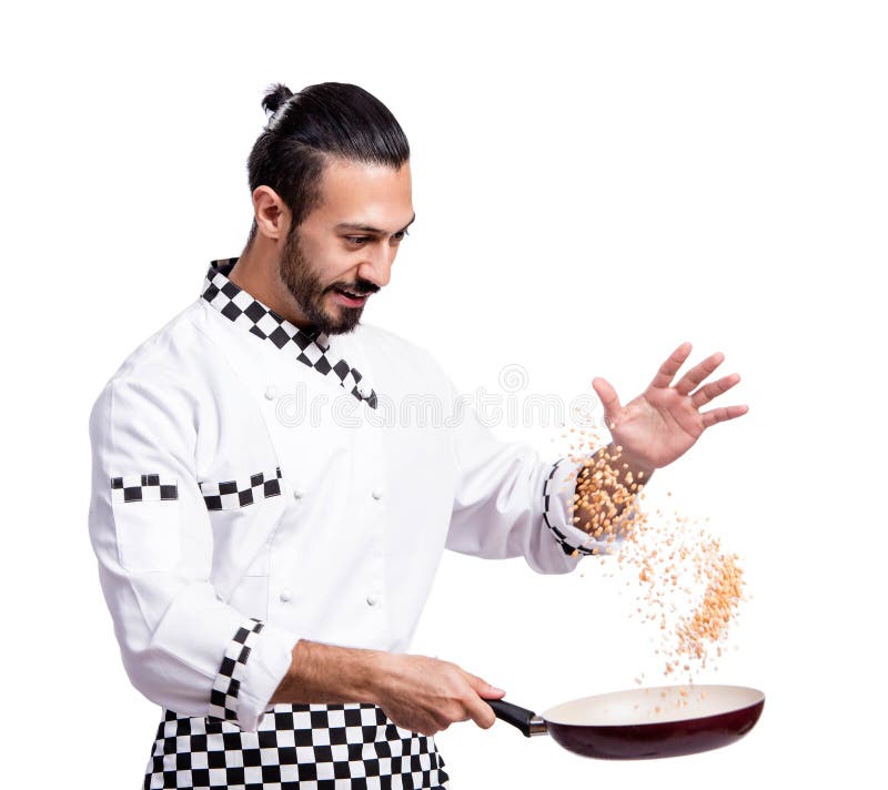 Funny Male Cook Isolated on the White Background Stock Image - Image of ...