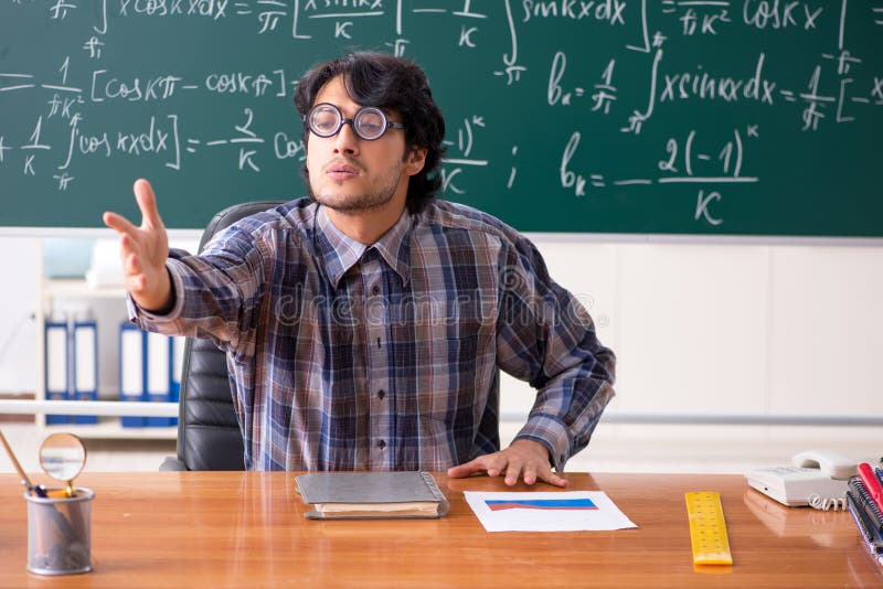 Old Male Math Teacher in the Classroom Stock Photo - Image of ...